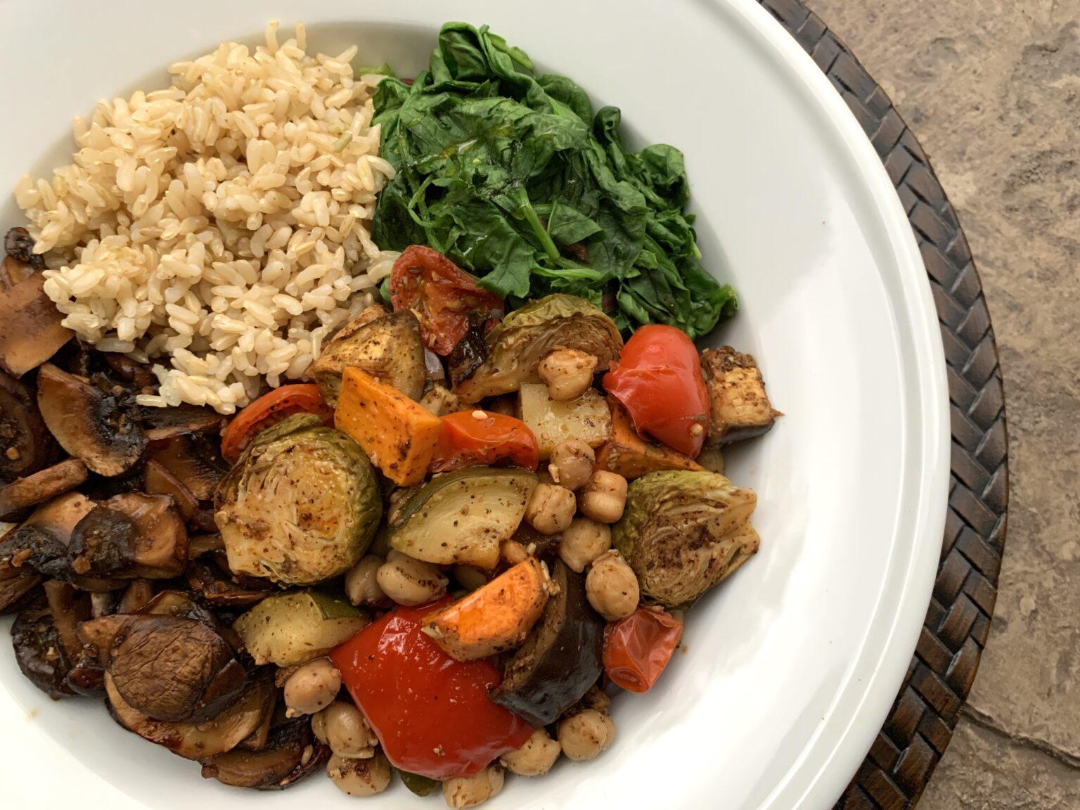 Oil Free Oven Roasted Vegetables & Chickpeas - Nutmeg Notebook